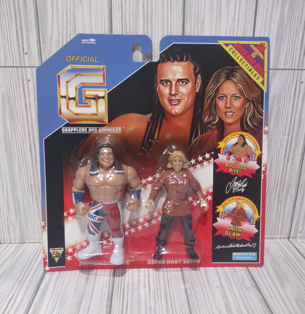 British Bulldog and Diana Hart 92' Edition Vintage Style Figures in St ...